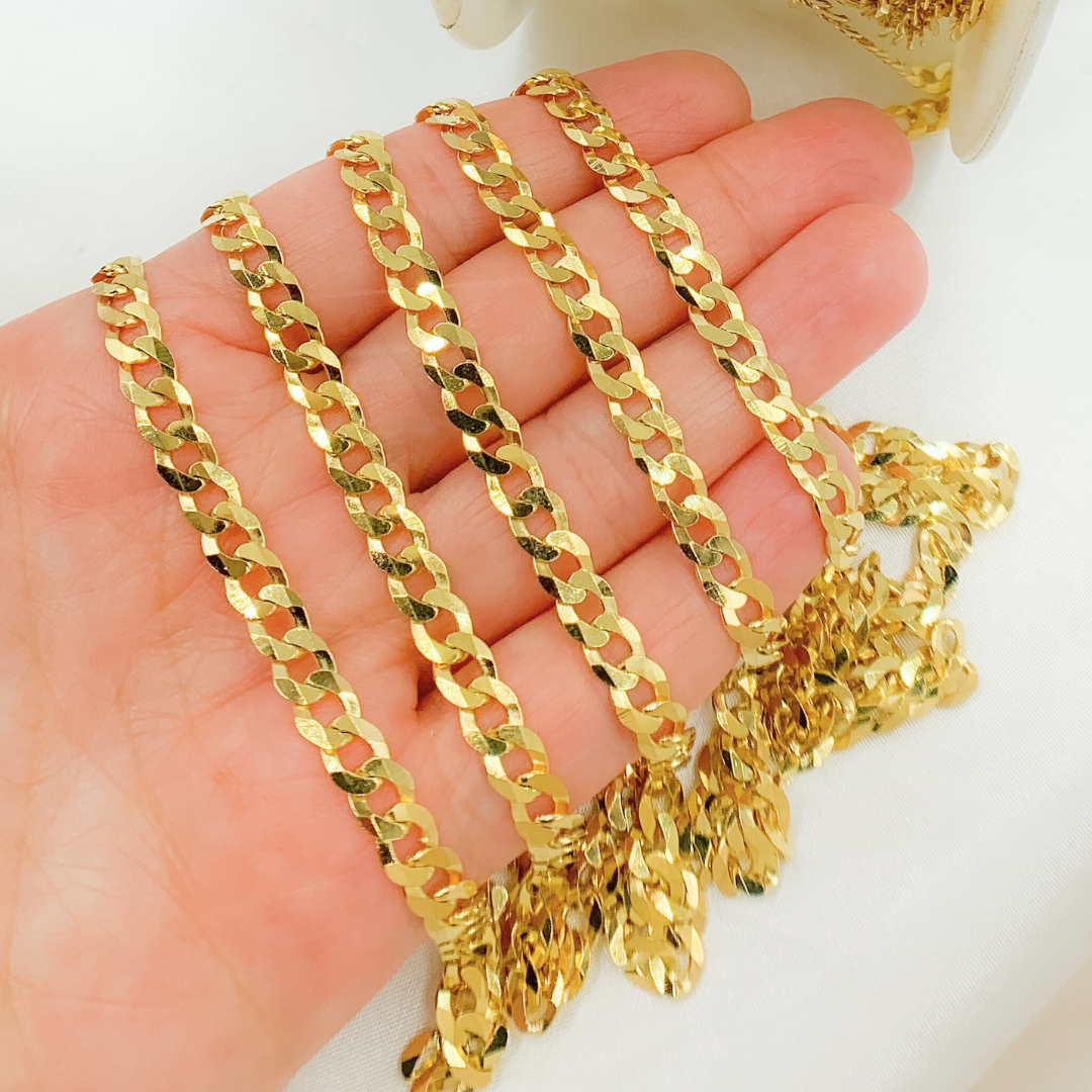 Y94GP. Gold Plated Sterling Silver Ultra Flat Curb Chain